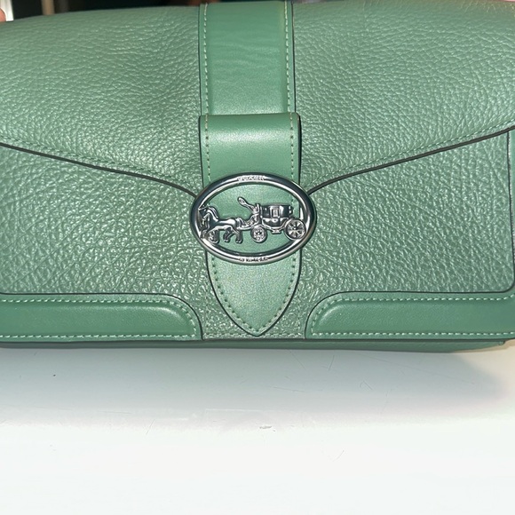 Coach | Bags | Coach Leather Turquoise Shoulder Bag | Poshmark